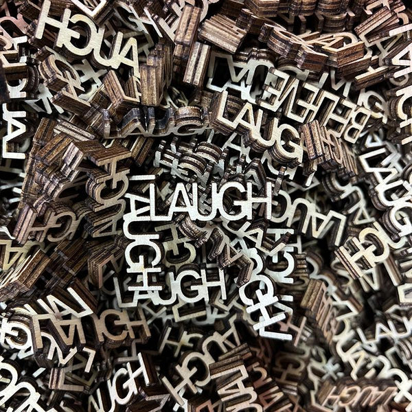 LAUGH wooden cutouts 140 per pack - Sayings into Things